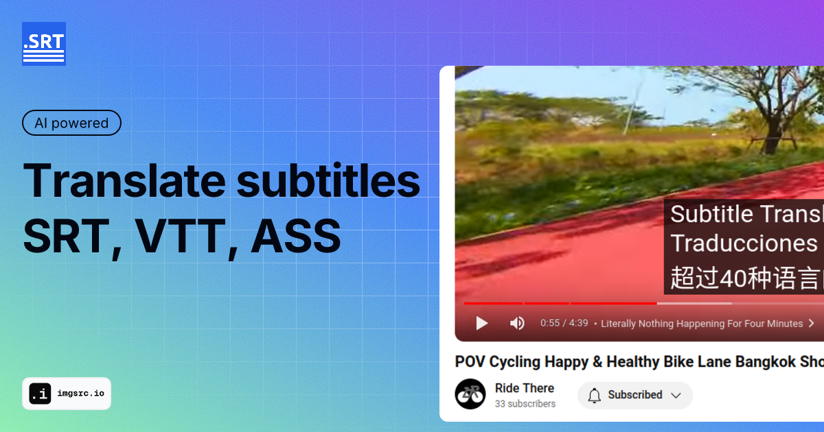 Translate .SRT/.ASS subtitles with ChatGPT online service